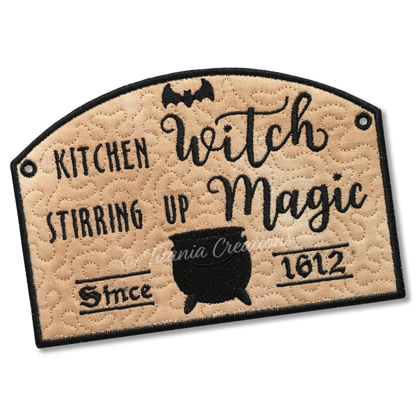 ITH Kitchen Witch Sign 5x7 - Titania Creations