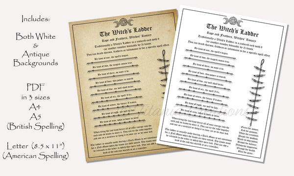 The Witch's Ladder Printable Pages - Titania Creations