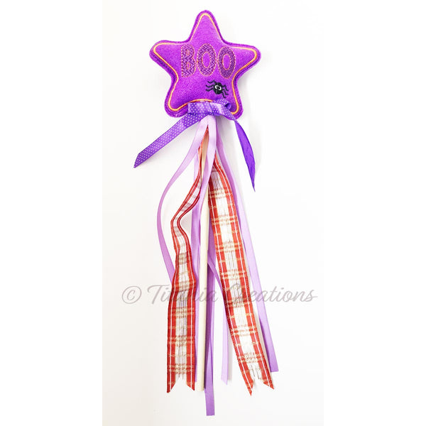 ITH Boo Star Halloween Wand 4x4 - Titania Creations