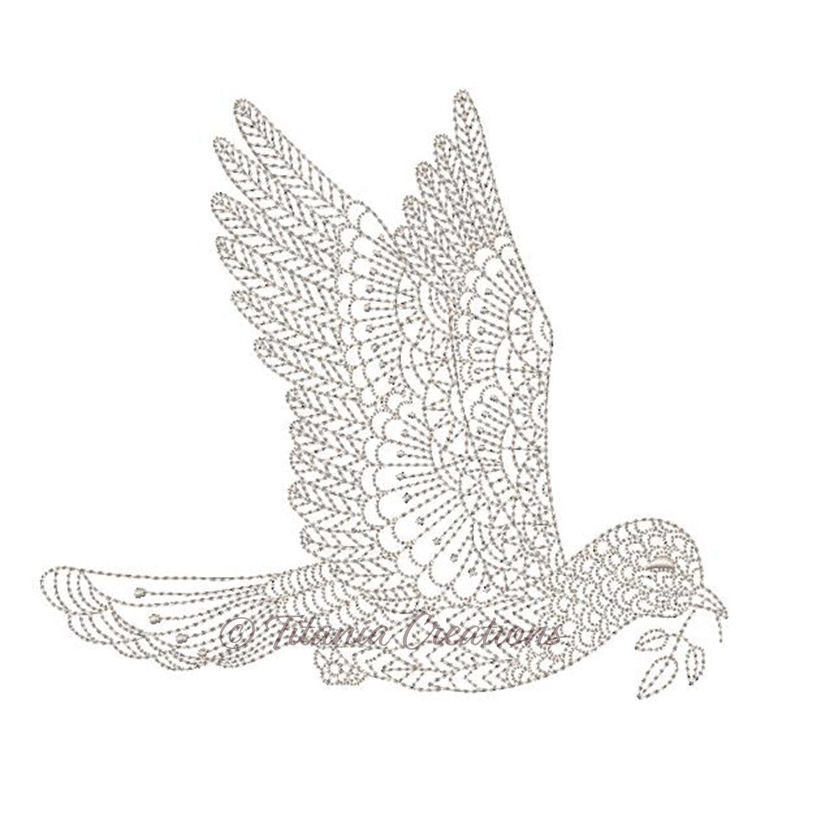 Mandala Dove 4x4 5x7 - Titania Creations