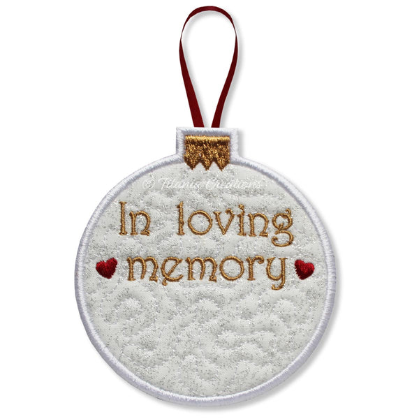 ITH Loving Memory Bauble 4x4 - Titania Creations