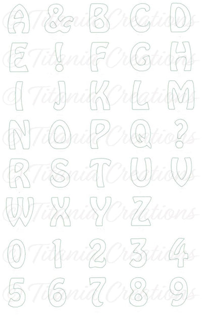 Raw Edge Applique Alphabet 4x4 - Titania Creations