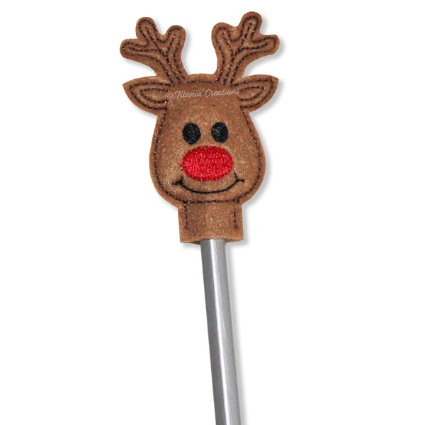 ITH Rudolph Pencil Topper 4x4 - Titania Creations