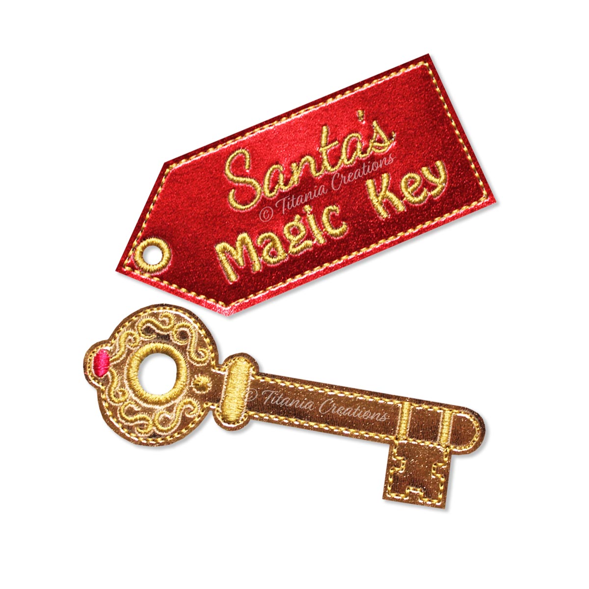 ITH Santa's Magic Key & Tag 4x4 - Titania Creations