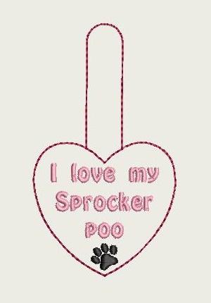 I Love My SPROCKER POO Key Fob 4x4 - Titania Creations
