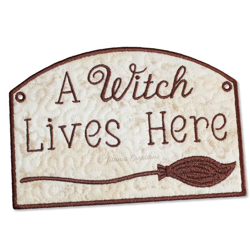 ITH A Witch Lives Here Door Sign 5x7 - Titania Creations
