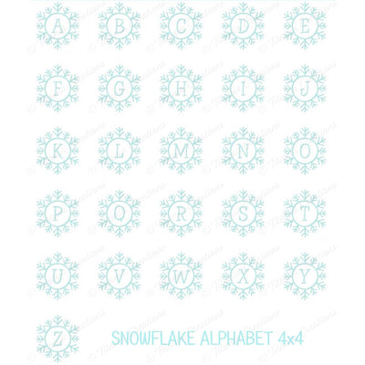 Snowflake Alphabet 4x4 - Titania Creations